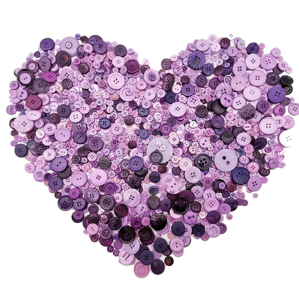 Alfykym 600-700Pcs Purple Buttons for Crafts Bulk Purple Craft Buttons ...