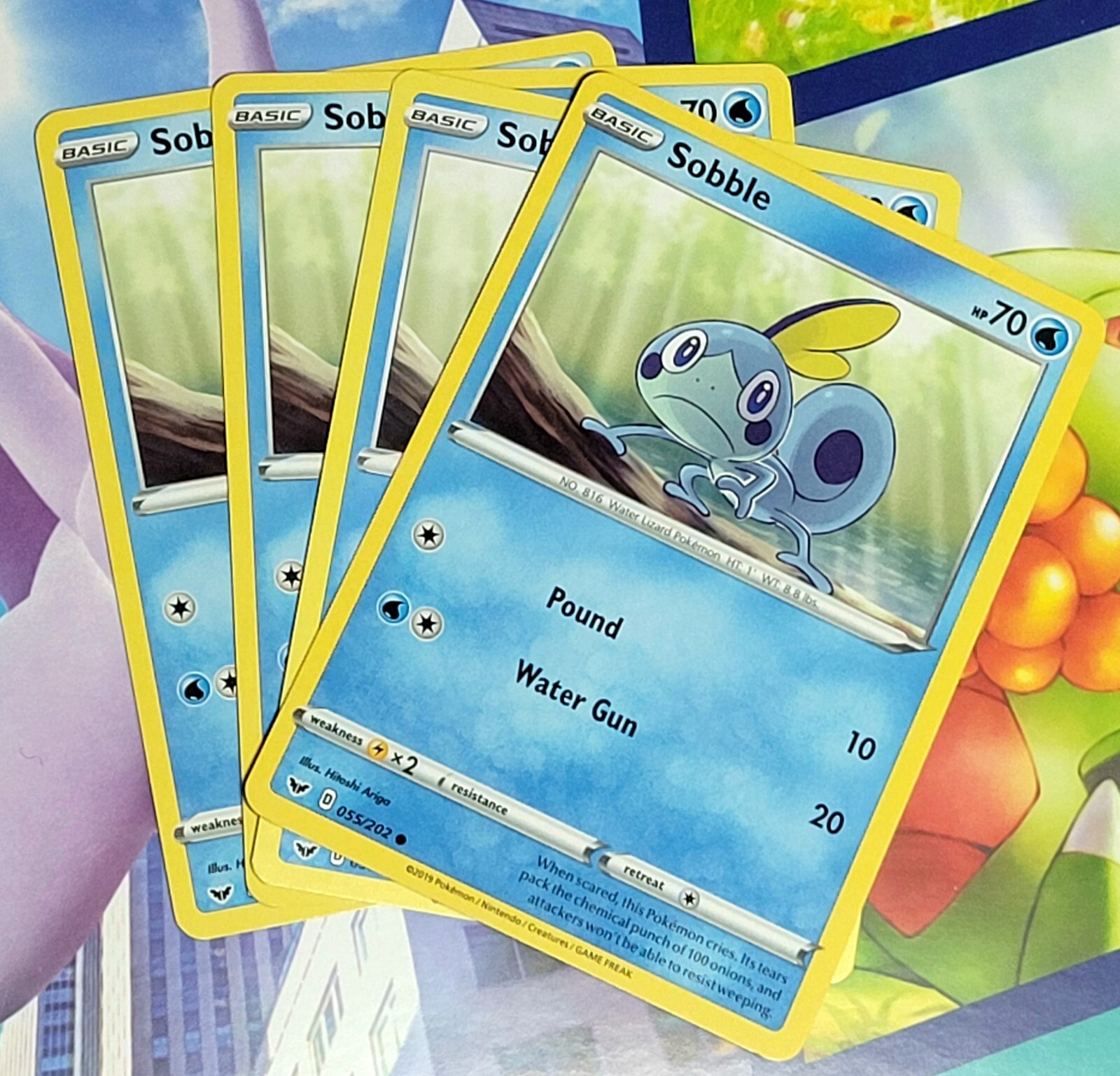 4x Sobble 055/202 - Sword & Shield Base Set - Pokemon TCG - Mint/NM ...