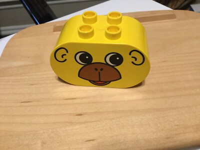 Lego Duplo Printed Brick Monkey Face 2x2 2" Tall both sides round ...