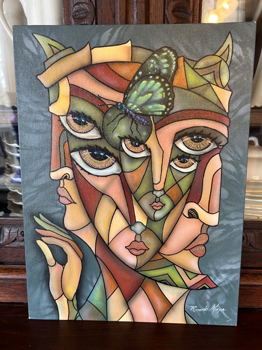 Logo Ricardo Maya RICARDO MAYA ' PAINTING # 02 , LISTED CUBAN ARTIST