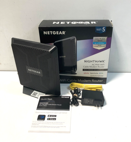 NetGear NightHawk AC1900 (C7000v2) Dual Band WiFi Cable Modem Router ...