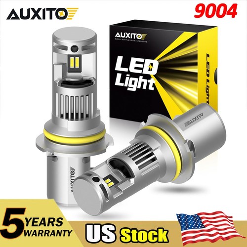 2pcs 9004 HB1 6000K Super White LED Headlight Bulbs 360° High Low Beam ...
