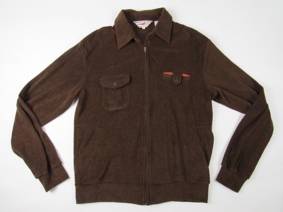 Vtg 70s 80s Youngbloods Terry Cloth Fancy Shirt Jacket 50s Style Full ...