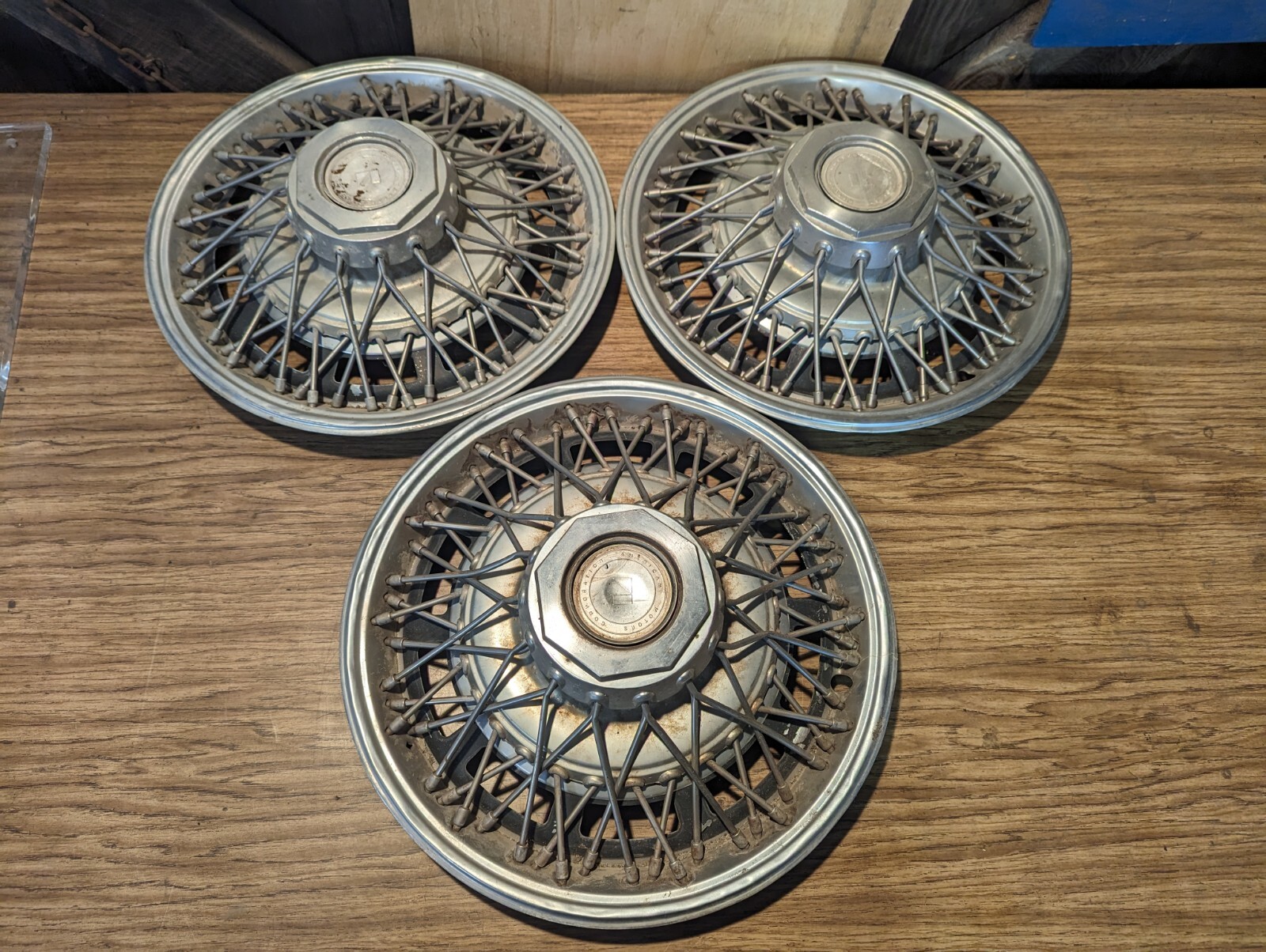 AMC EAGLE/BUICK RIVIERA WIRE WHEELCOVER HUBCAPS OEM 15" SET OF 3 | eBay