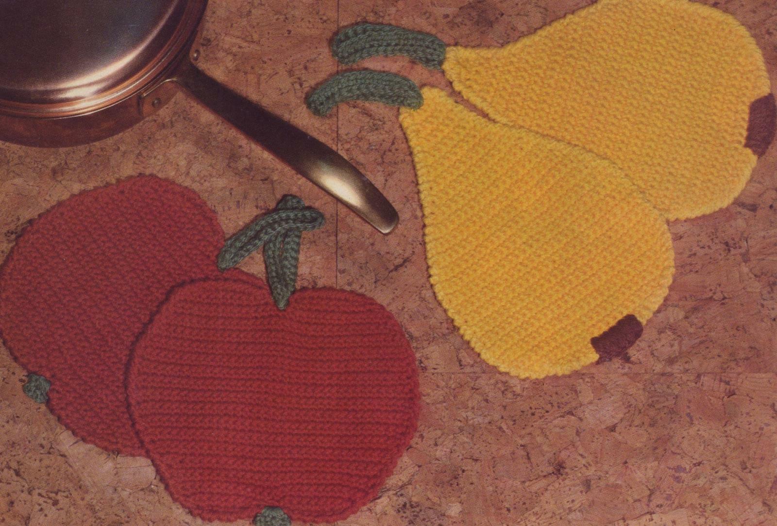 Pear and Apple Potholder Crochet Pattern | eBay