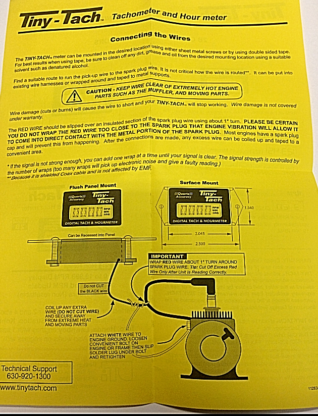 TT2B HOUR METER BY TINY TACH JOB TIMER, MADE IN THE USA, 19389 BRIGGS ...
