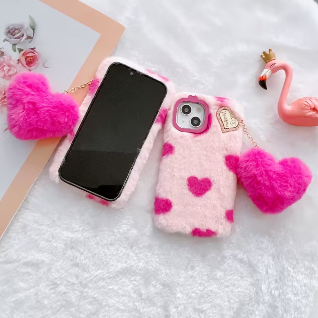 Fluffy Plush Love Fuzzy Phone Case For Google Pixel 6A 5A 5 6 7 Pro 5XL ...