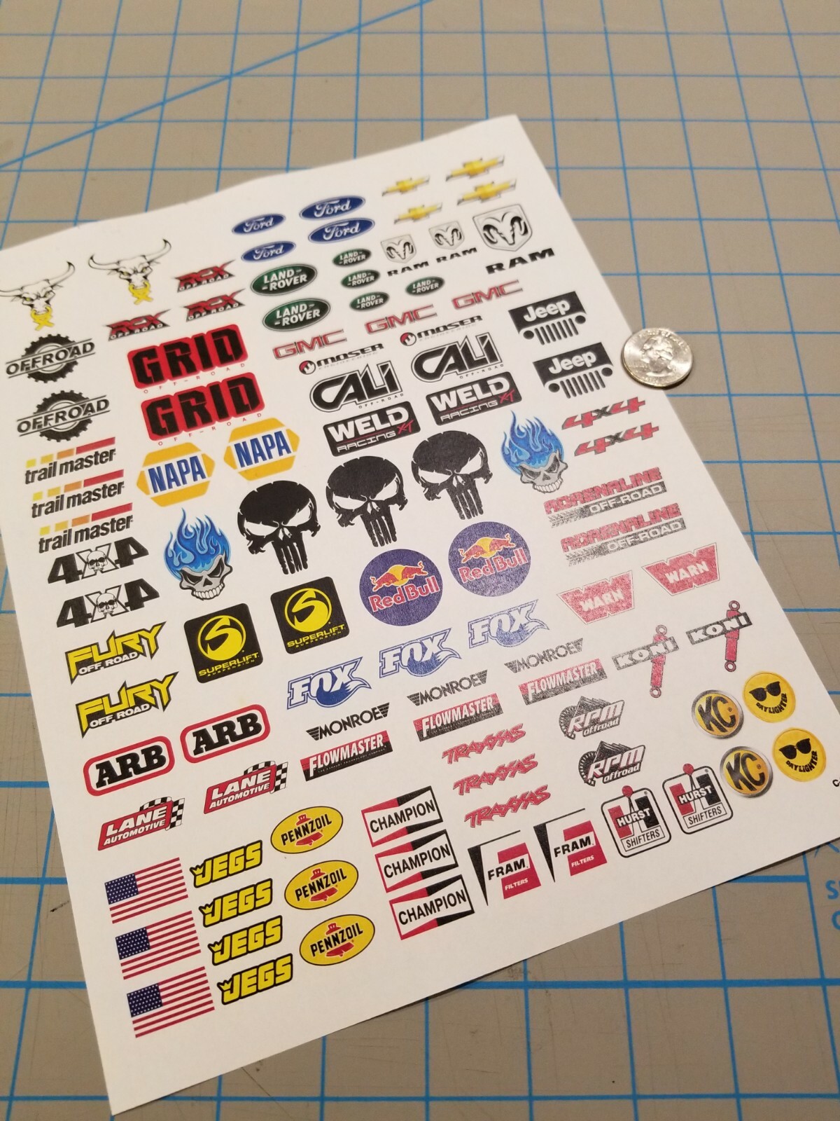 New RC Scale Crawler Decals No.2 for TAMIYA HPI LOSI KYOSHO JEEP 1/8 1/ ...