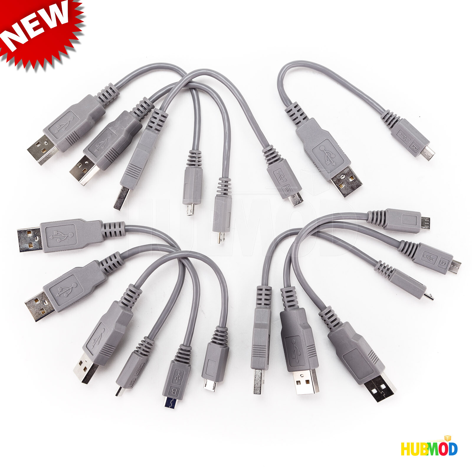 Lot of 10 Short 6.5" USB to Micro USB Cable Fast Data Sync Charger ...