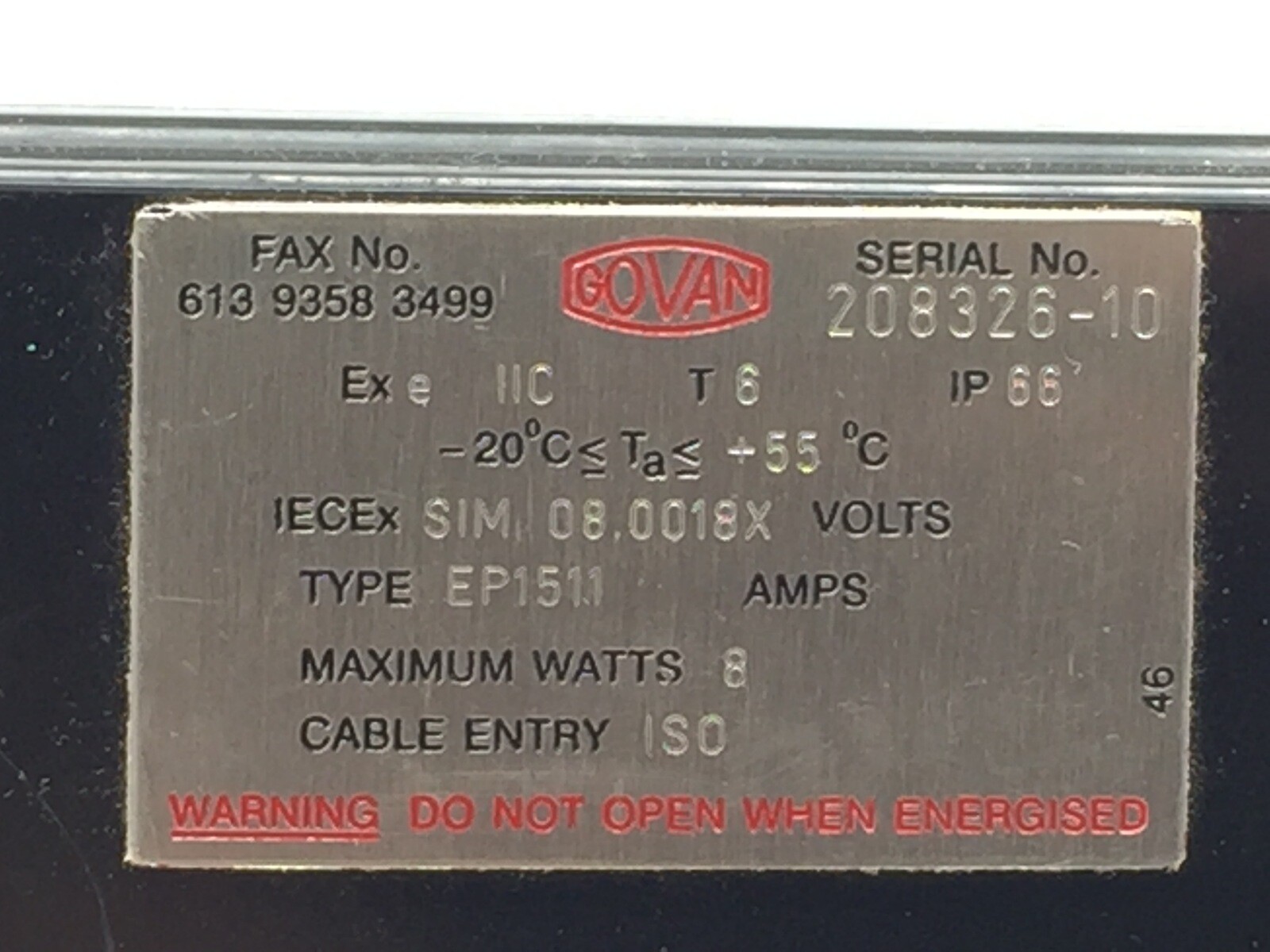 GOVAN EP1511 Junction Box Max 8W IP66 +-55˚C SIM08.0018X | eBay UK