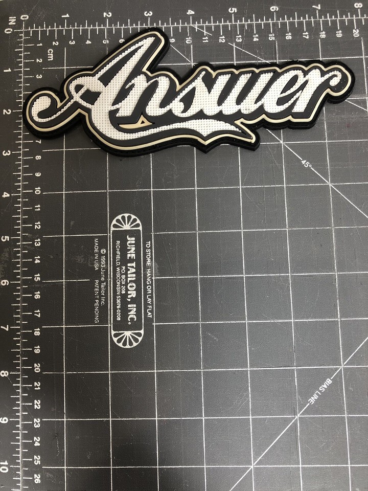 Answer Script Logo Patch Rubber Motocross MX Gear Dirt Bike Off Road ...