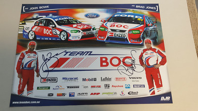 JOHN BOWE BRAD JONES BOC RACING signed Supercars Poster | eBay