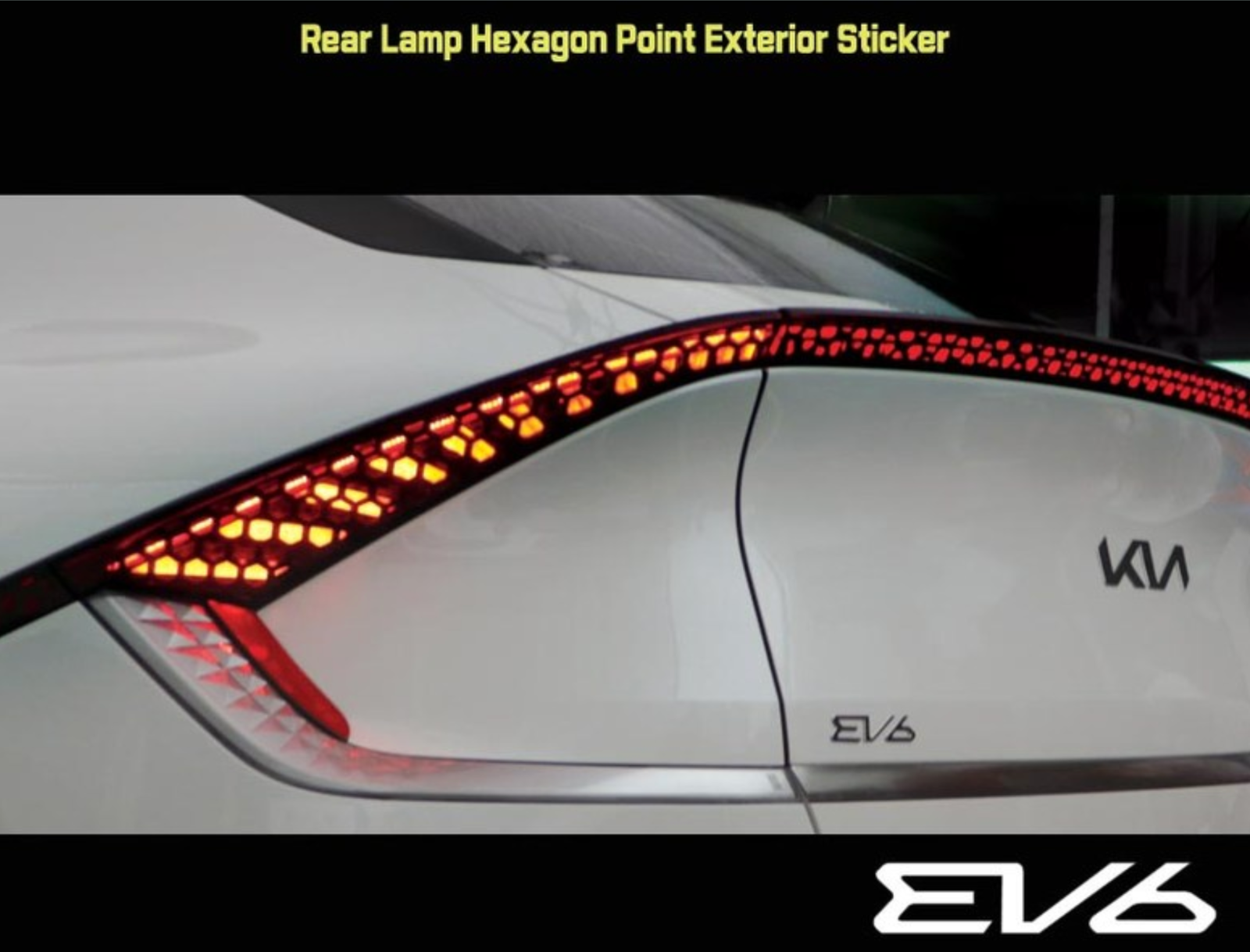 Rear Trunk Lamp Hexagon Point Exterior Sticker 5Pcs Ups for Kia EV6 ...
