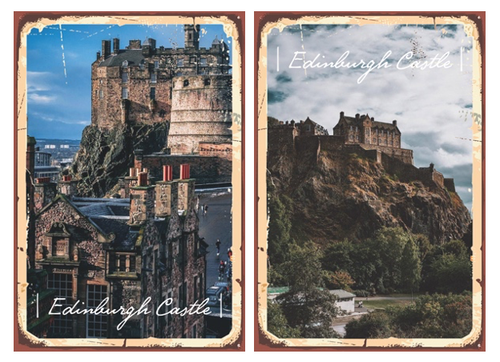 Edinburgh Castle MDF Wall Poster Sign Plaque Vintage Retro Art Gift | eBay