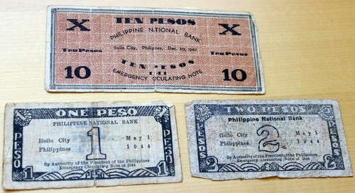 1941-1944 WWII Philippines Iloilo Emergency Guerrilla Notes 1, 2, 10 ...