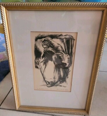 SAMUEL ADLER 1898-1979 Original Mid-Century SIGNED Woodcut Lithograph ...