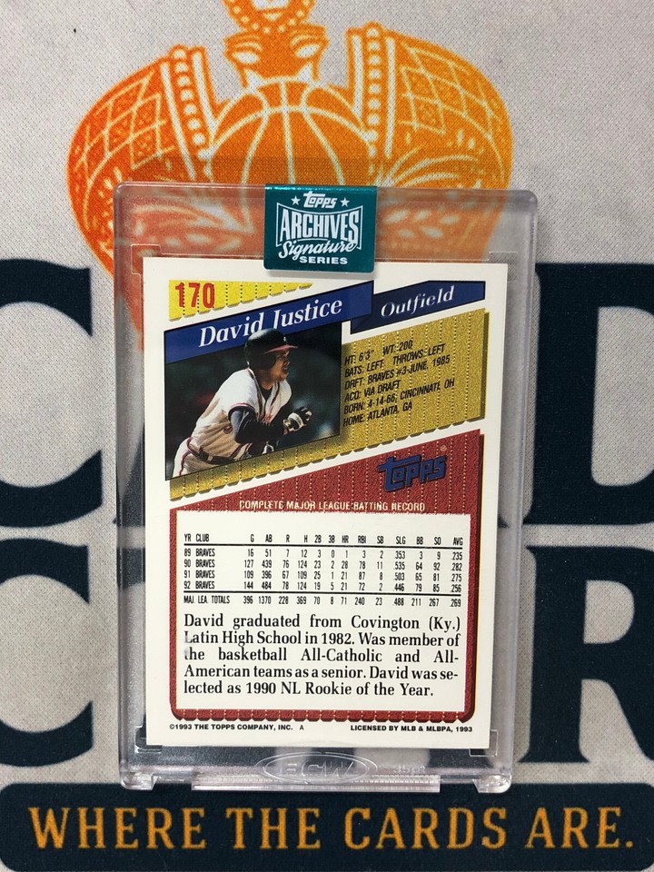 2024 Topps Archives DAVID JUSTICE Signatures 93' AUTO /38 CP | eBay