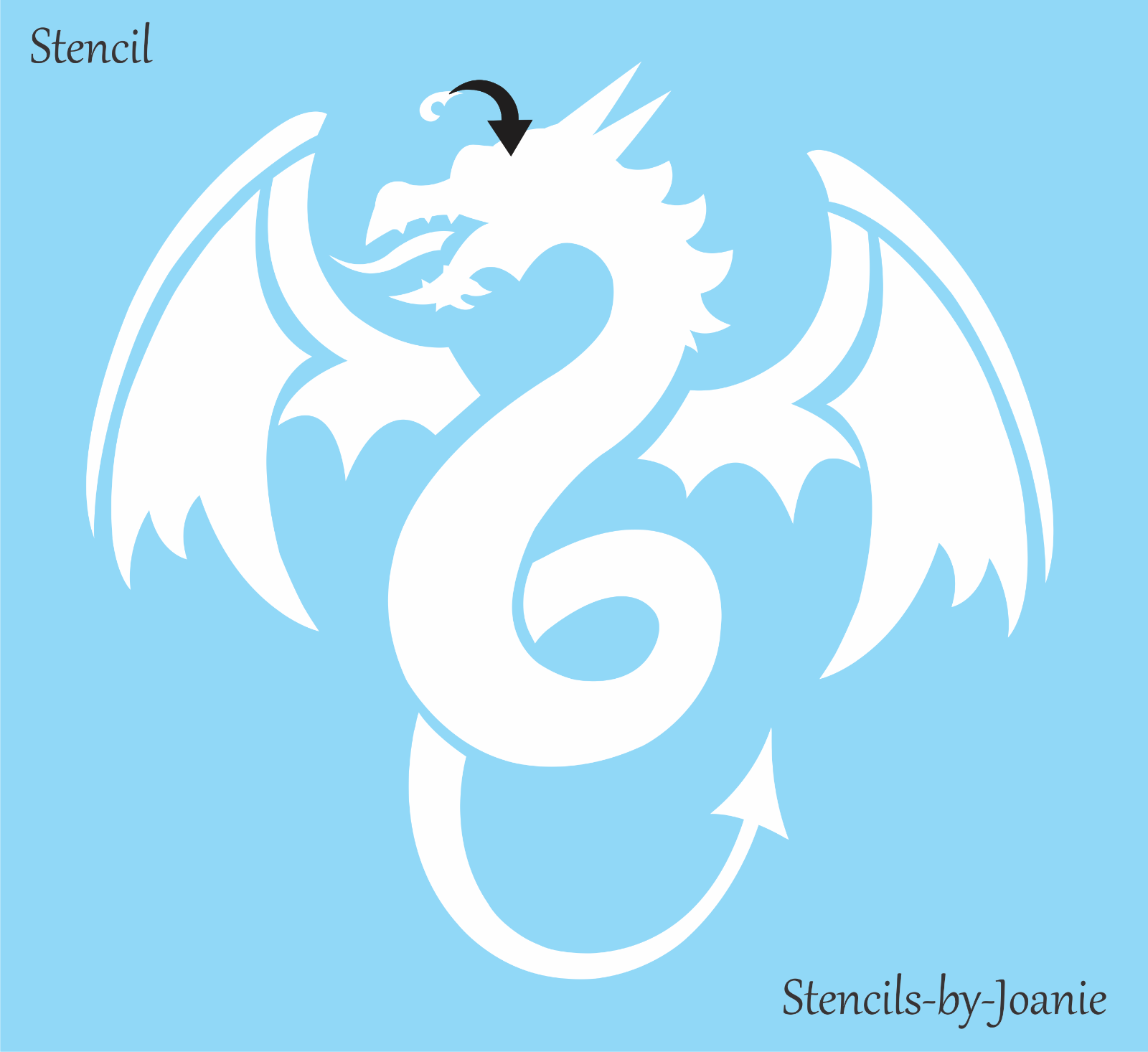 Viking Tribal Dragon STENCIL Rising Welsh Medieval Bird DIY Art Signs ...