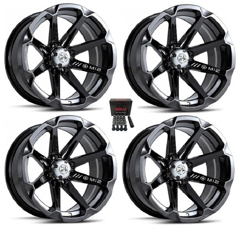 MSA M12 Diesel UTV Wheels/Rims Black 14" Yamaha Viking Wolverine | eBay