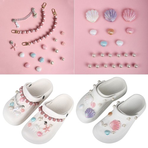 Accessories Set Diamond Shell For Croc Shoes Shoes Chain Decor Shoes ...