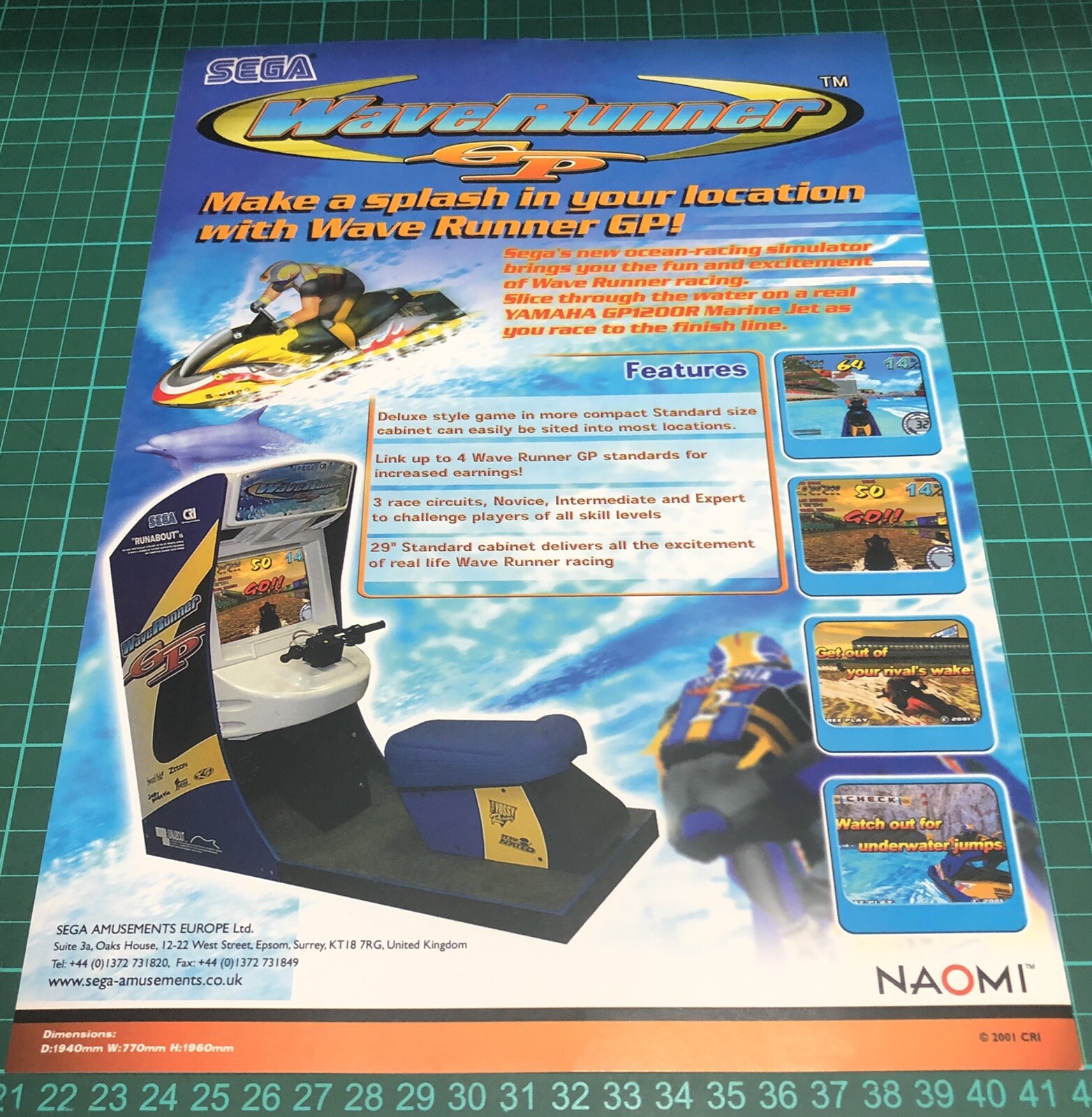 Sega Waverunner GP Arcade Videogame Flyer, Advert | eBay