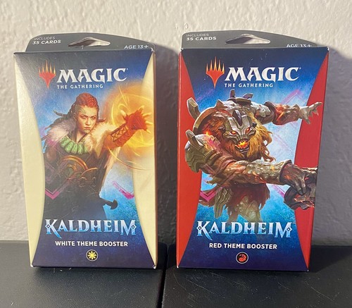 (2) Kaldheim Theme Booster RED & WHITE Magic The Gathering MTG 35 Cards ...