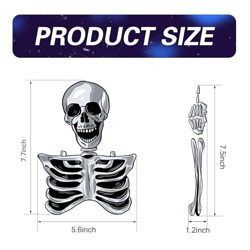 1 PC Halloween Skull Rear Windshield Wiper Decal, Waving Skeleton Arm ...