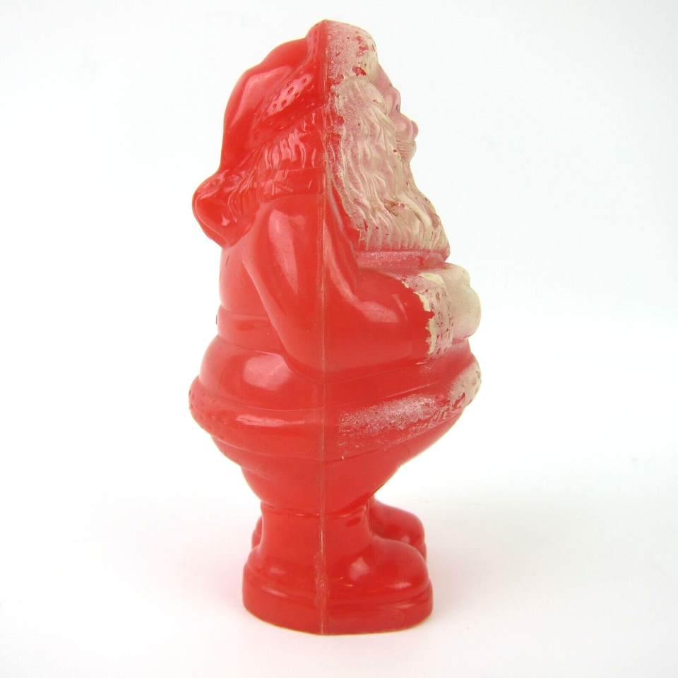 Vintage Hard Plastic Santa Claus Rattle Red White Beard Gloves ...