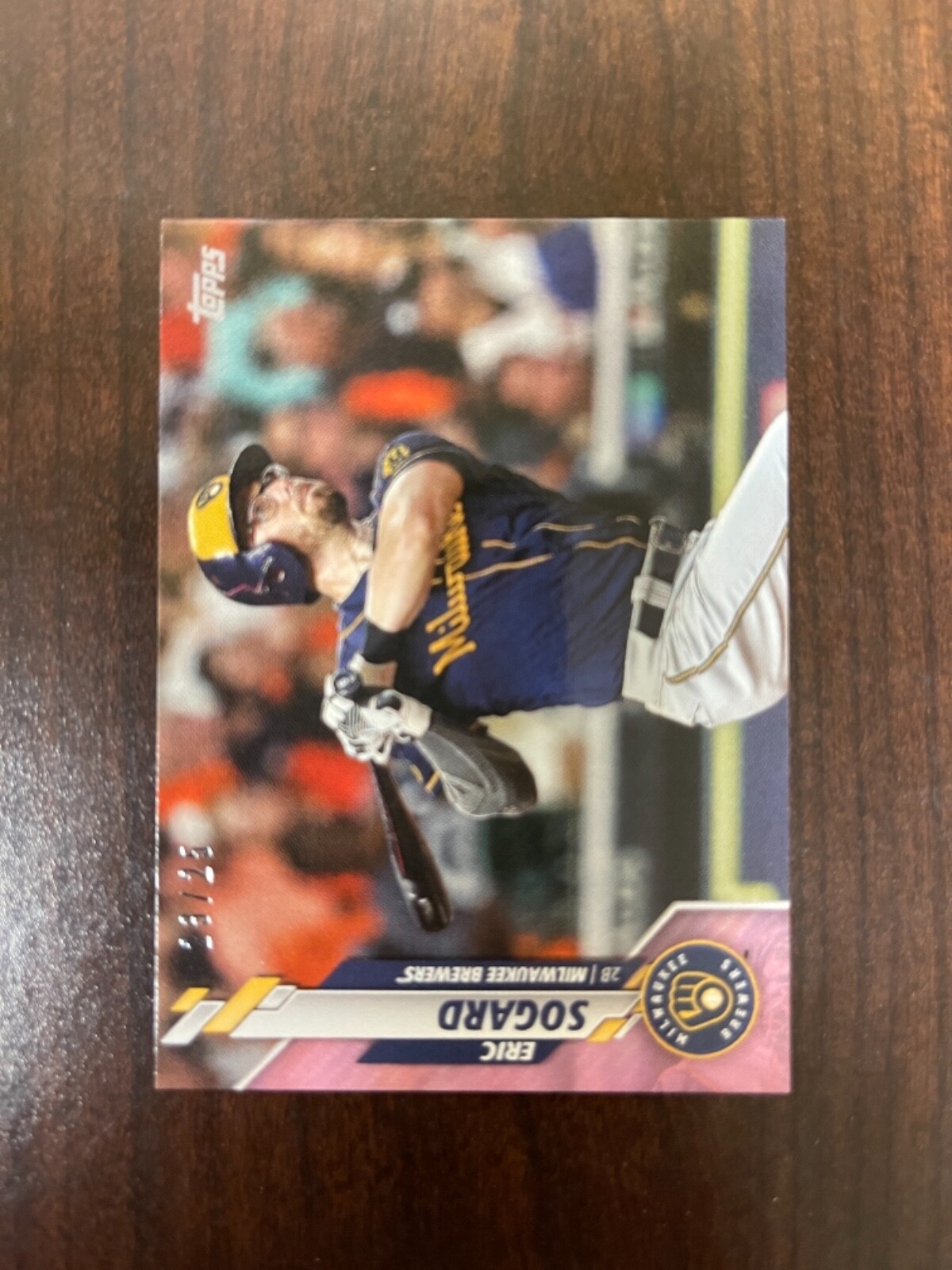 2020 Topps Mini ERIC SOGARD Brewers #697 PINK PARALLEL 23/25 ~FLAT ...