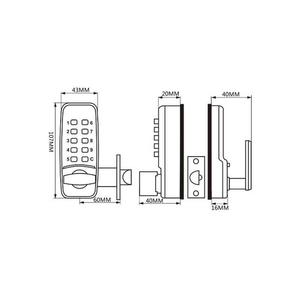 Digital Mechanical Door Lock Code Push Button Keyless Combination Knob ...