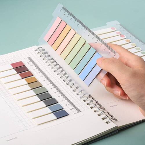 200 Pcs Sticky Notes Ruler Index Tabs Flags Mini Memo Page Markers ...