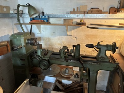 Wadkin Bursgreen 3 phase wood lathe 6BZL 36" with traversing & cross ...