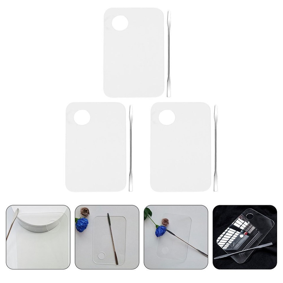 3 Sets Makeup Paint Palette Foundation Make-up Color Mixing Tray | eBay ...