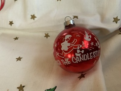 Vintage Stencil Jack Jump Over Candlestick Red 3" Shiny Brite Christmas ...