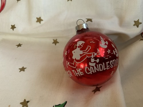 Vintage Stencil Jack Jump Over Candlestick Red 3" Shiny Brite Christmas ...