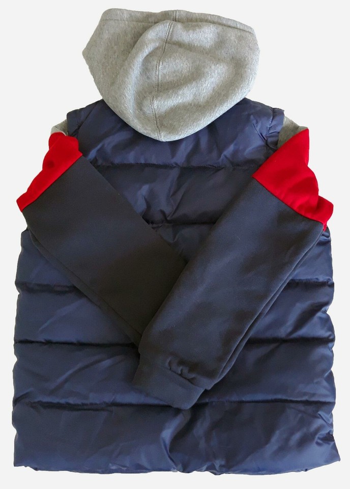 NWT PONY Boys Blue Bubble Vest Hooded Jacket(7/8 or 14/16) NEW | eBay