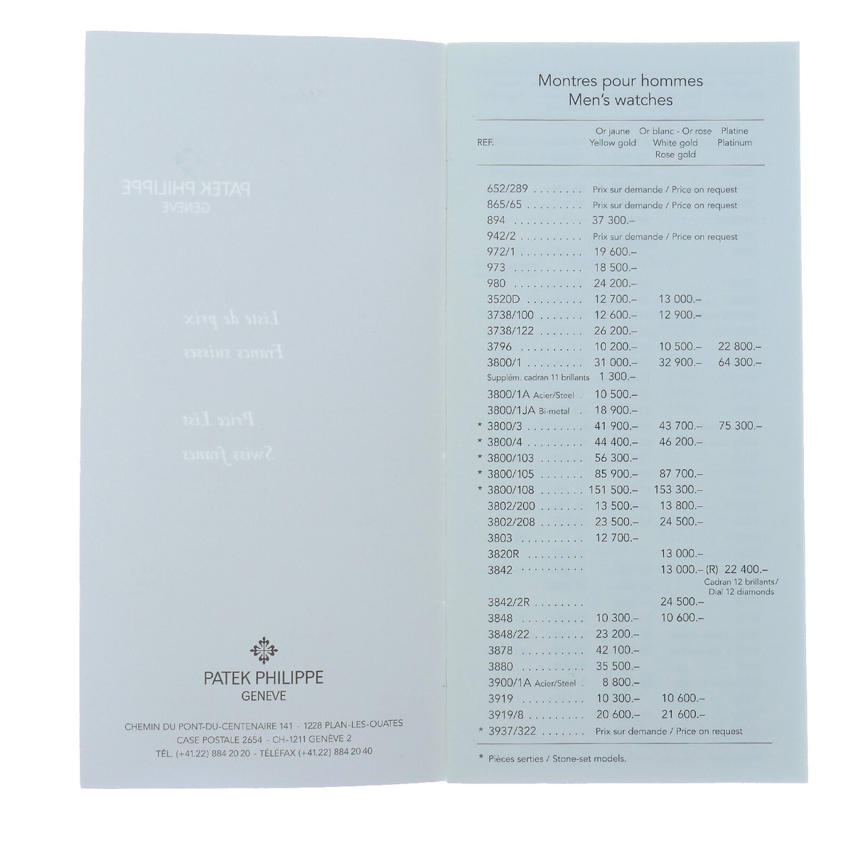 Patek Philippe Price List