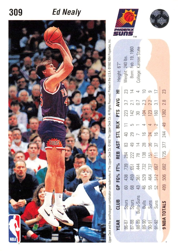 Ed Nealy 1992 Upper Deck #309 Phoenix Suns | eBay