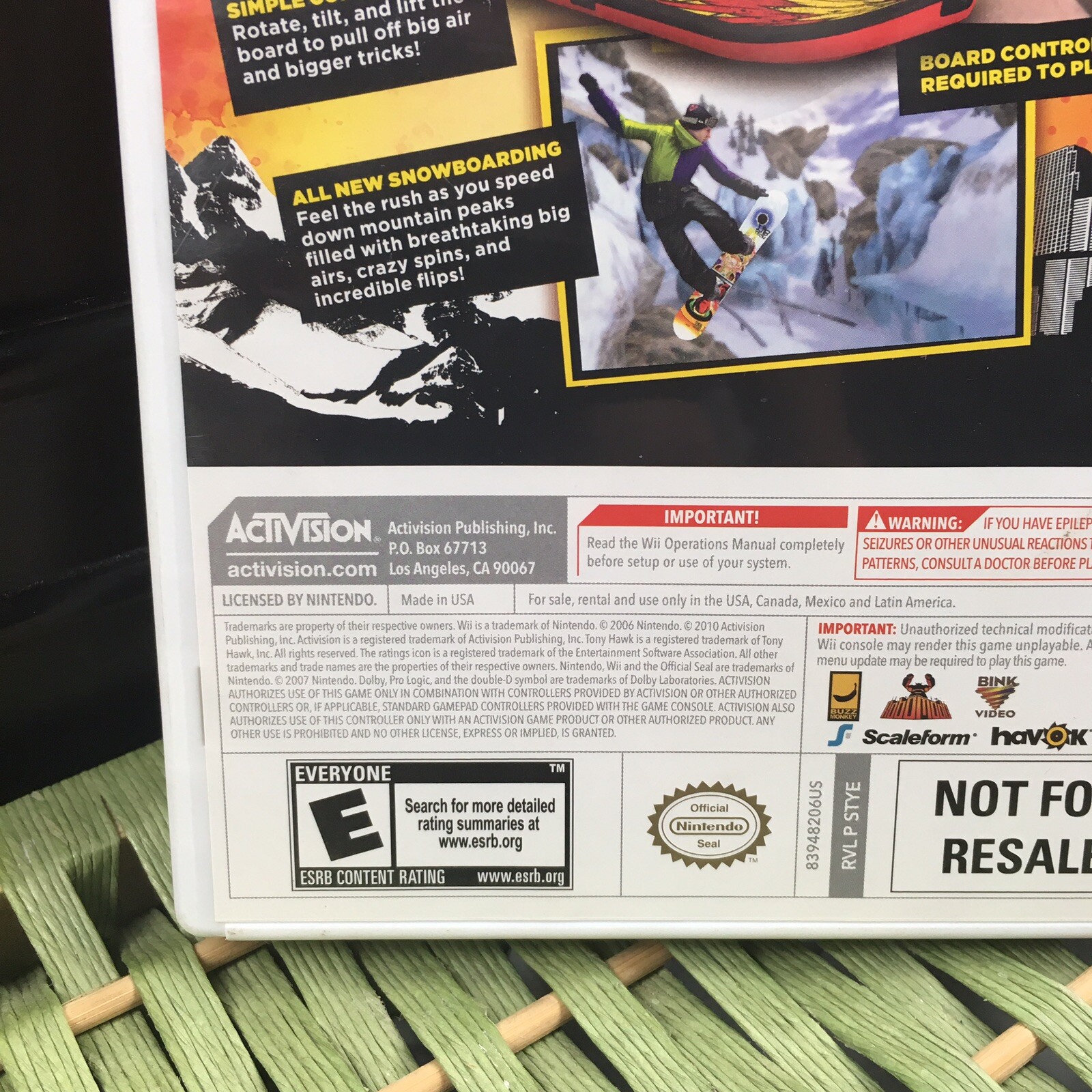 Tony Hawk Game Shred Nintendo Wii Game, 2010 Skateboard Not Included ...