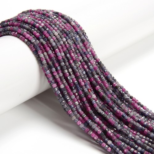 Natural Ruby & Sapphire Faceted Rubik's Cube Beads Size 2mm 15.5 ...