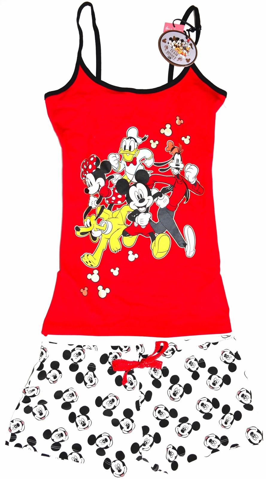 Disney PJ Set Mickey Minnie Goofy Pyjamas Primark Vest Shorts Womens UK ...