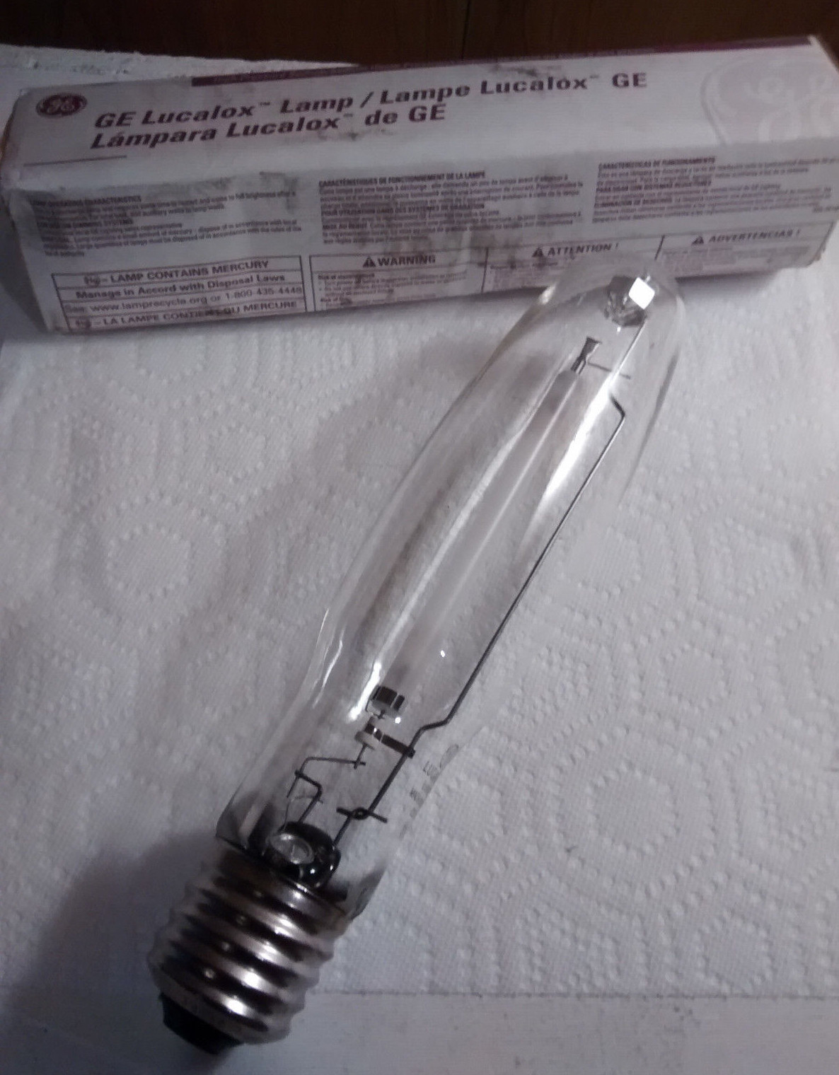 New GE Lucalox Lamp LU400 400 Watts S51/O High Pressure Sodium Light ...