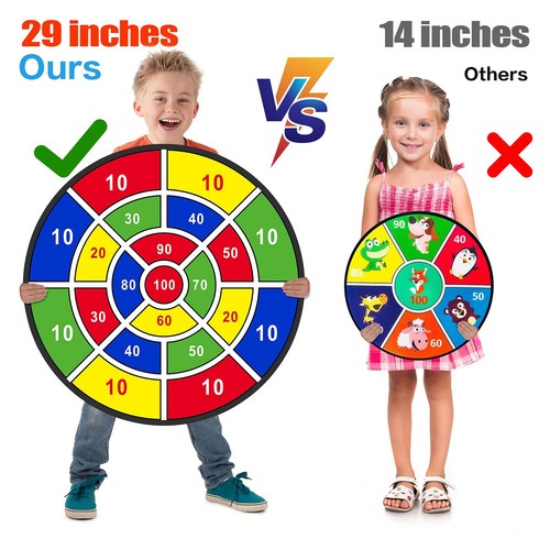 2 Pack 29" Large Dart Board Game Set with 20 Sticky Balls, Indoor/Sport ...