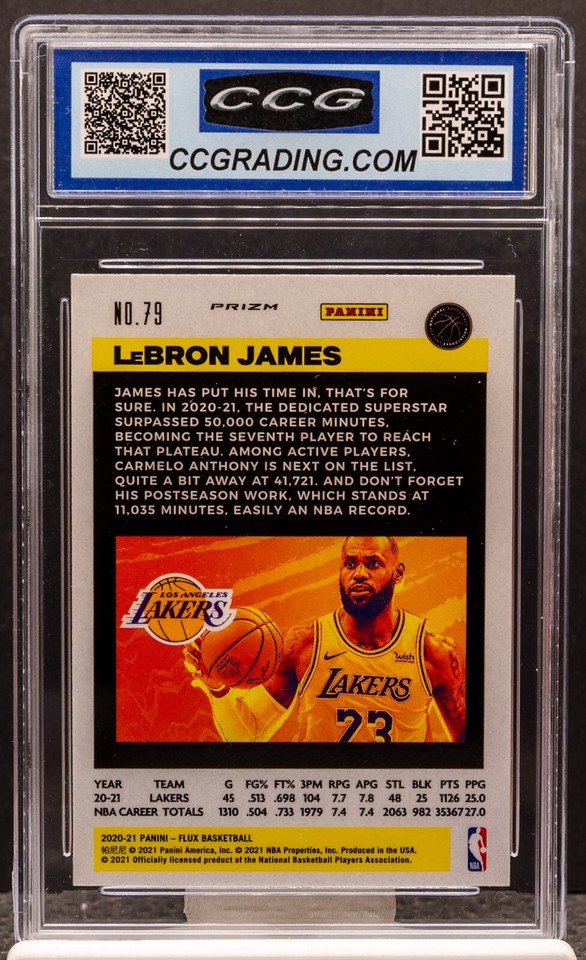 9107 LeBron James 2020-21 Panini Flux Silver Pulsar Prizm 79 Lakers CCG ...