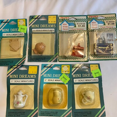 Vintage Dollhouse Miniature Kitchen Teapot Creamer Pitchers Broom ...