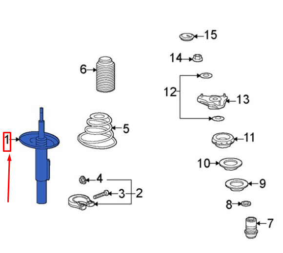 PORSCHE CAYMAN 987 FRONT RIGHT SHOCK ABSORBER 98734304521 ORIGINAL for ...
