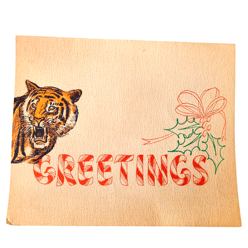 RARE Vintage 1955 DETROIT TIGERS Baseball Team Christmas Card w ...