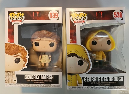 Vaulted Funko POP Movies IT Bundle GEORGIE DENBROUGH #536 AND BEVERLY ...