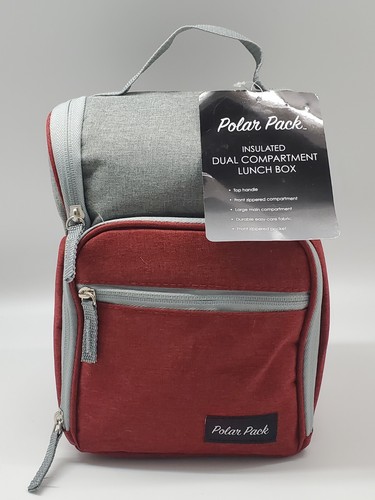 Polar Pack Insulated Dual Compartment Box Cooler Heat Zip Lunch Bag ...