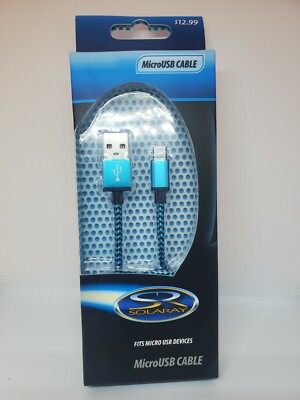 Solaray Micro USB Charger Cable, Braided Striped Blue, cable Ships Free ...